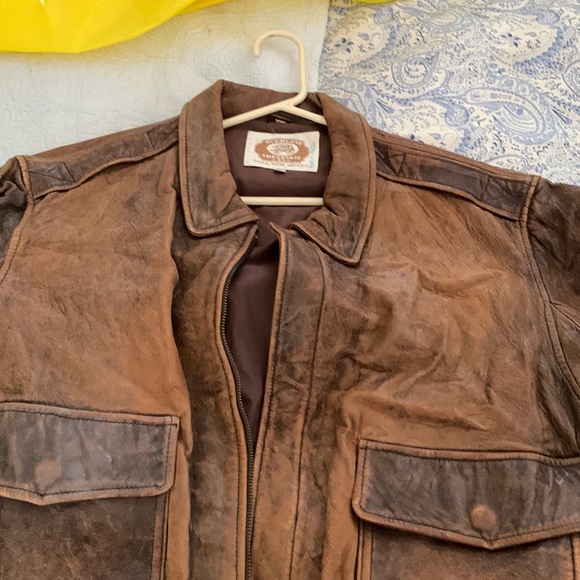 Overland Sheepskin Co | Jackets & Coats | Vintage Leather Bomber Jacket ...